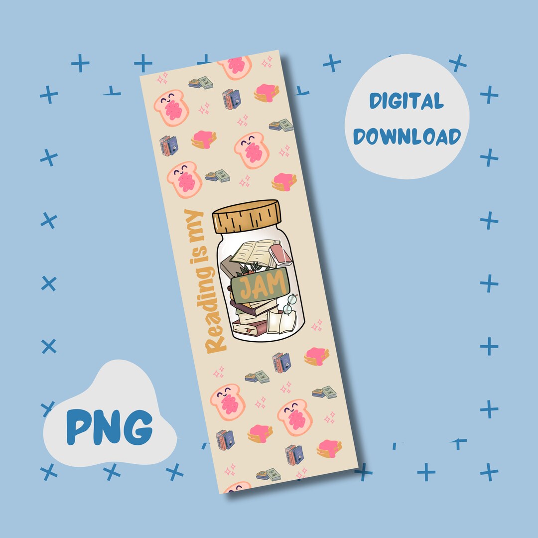 Reading is My Jam PNG Printable Bookmark Perfect Gift for Book Lover ...