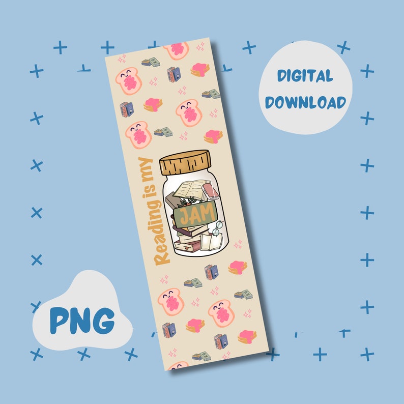 Reading is My Jam PNG Printable Bookmark Perfect Gift for Book Lover ...