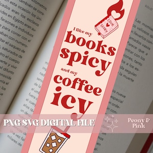 Spicy Romance Printable Bookmark for Romance Reader as PNG SVG Digital ...