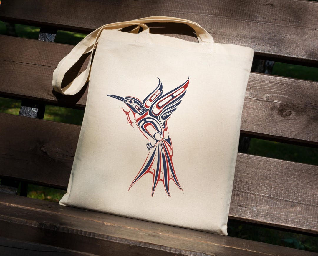 Indigenous Hummingbird Tote Bag First Nations Art Canvas Bag Native ...