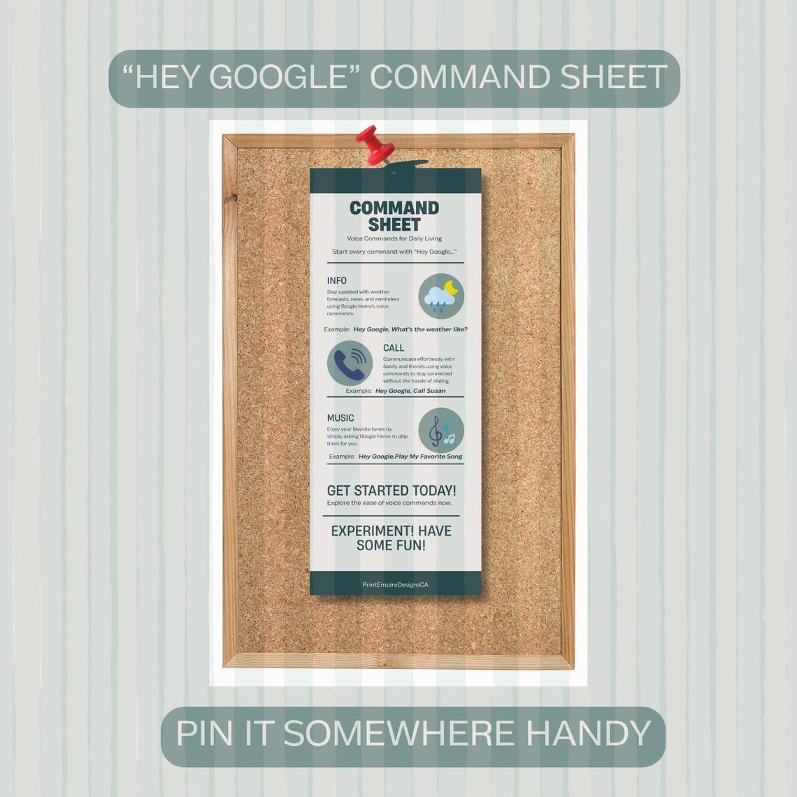 Google Home Voice Commands Cheat Sheet: Smart Speaker Guide (digital ...