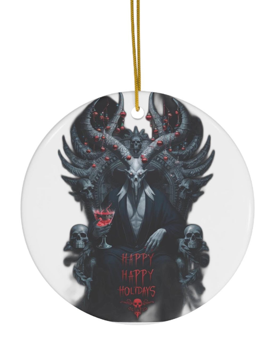 Baphomet Tree Decor, Goth Holiday Decoration, Satanist Ceramic Ornament ...