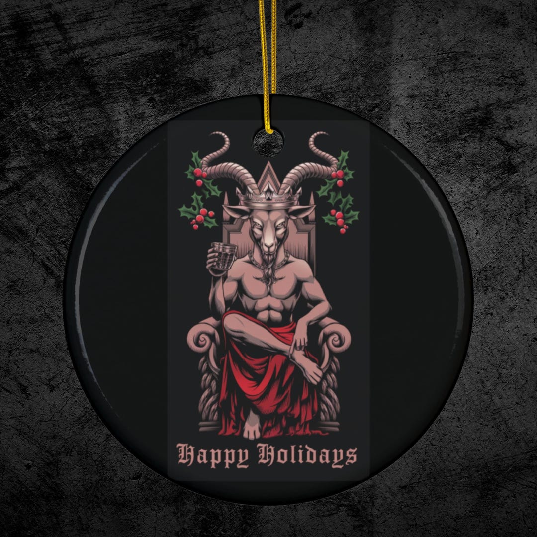 Baphomet Ornament, Satanic Christmas Decor, Atheist Holiday Bauble, Non ...