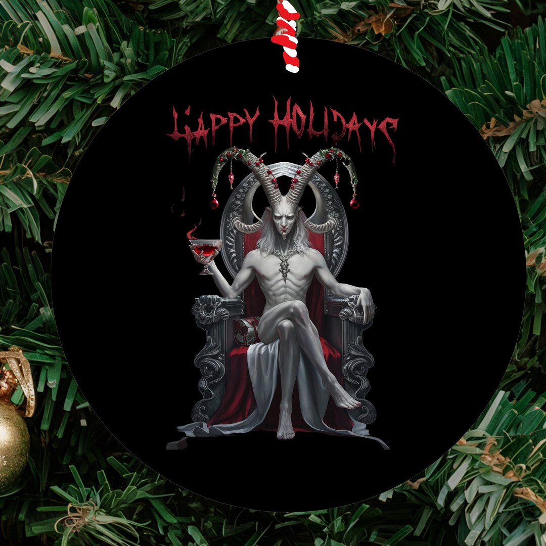 Satanic Baphomet Ceramic Ornament: Goth Pagan Holiday Decor - Etsy