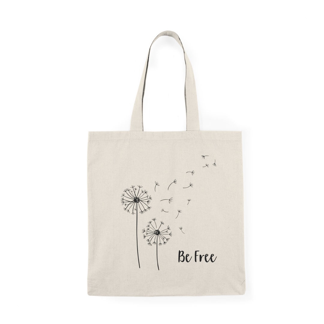 Dandelion Tote Bag: Minimalist Canvas Reusable Eco-friendly Bag - Etsy