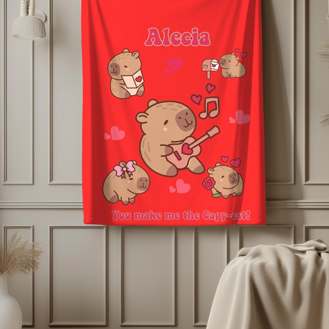 Plush Blanket, Custom Capybara You Make Me the Capy-est Personalized ...