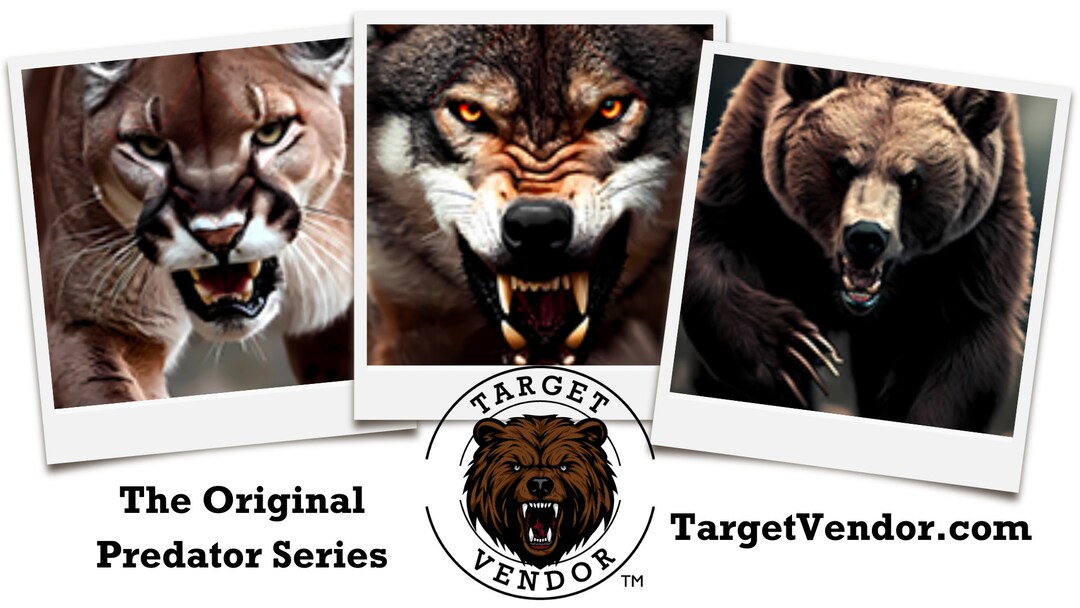 Quality Paper Targets Pistol Shooting Practice Wolf Bear Mountain Lion ...