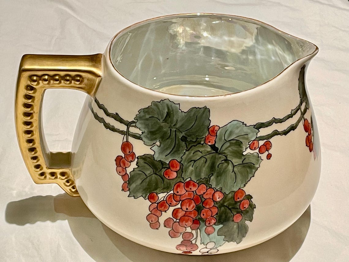 Cider/lemonade Pitcher JPL Jean Pouyat Limoges France Hand Painted - Etsy