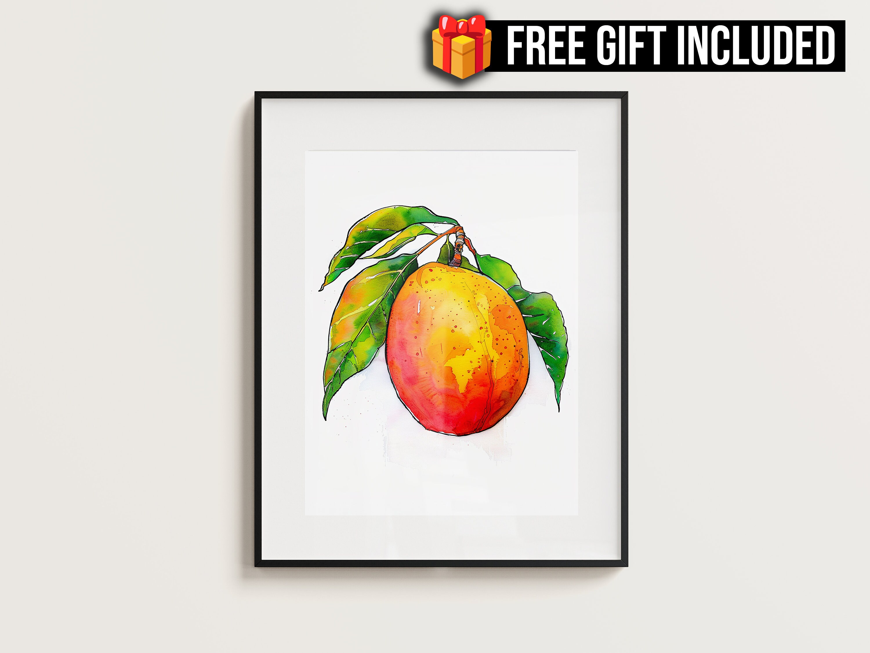 Mango Fruit Print, Mango Fruit Watercolor Print, Mango Print, Mango Art ...