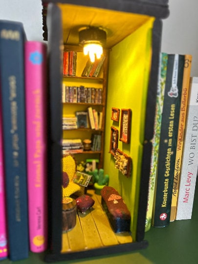 Booknook, Book Corner, Miniature, Handmade, Gift, With Heart - Etsy