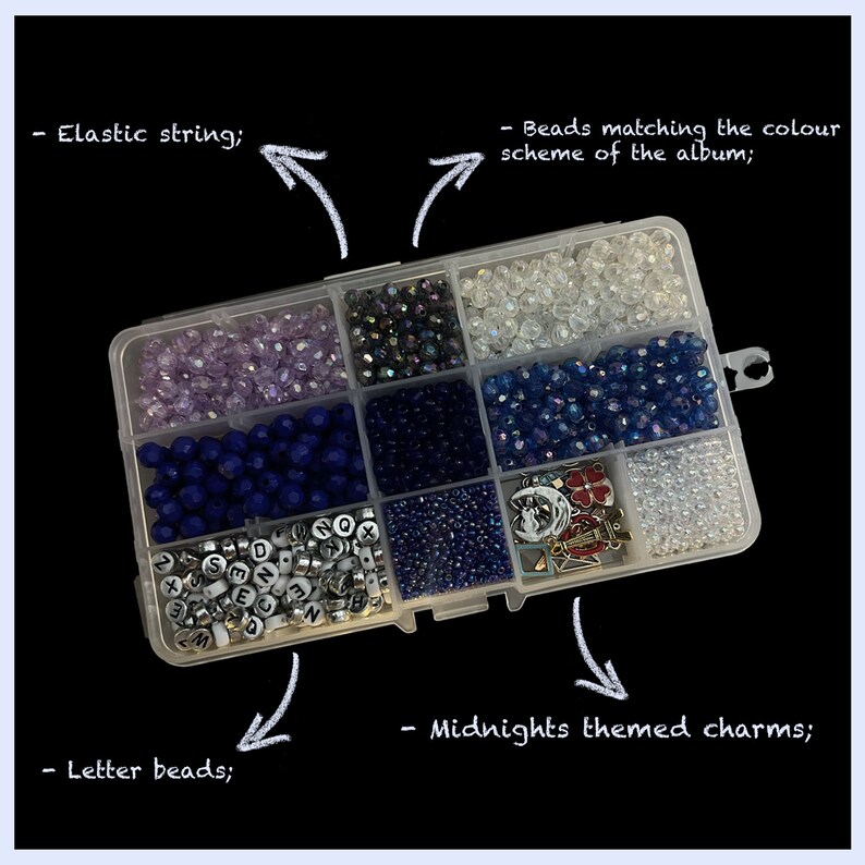 Swiftie Friendship Bracelet DIY Bead Kit: Midnights - Etsy