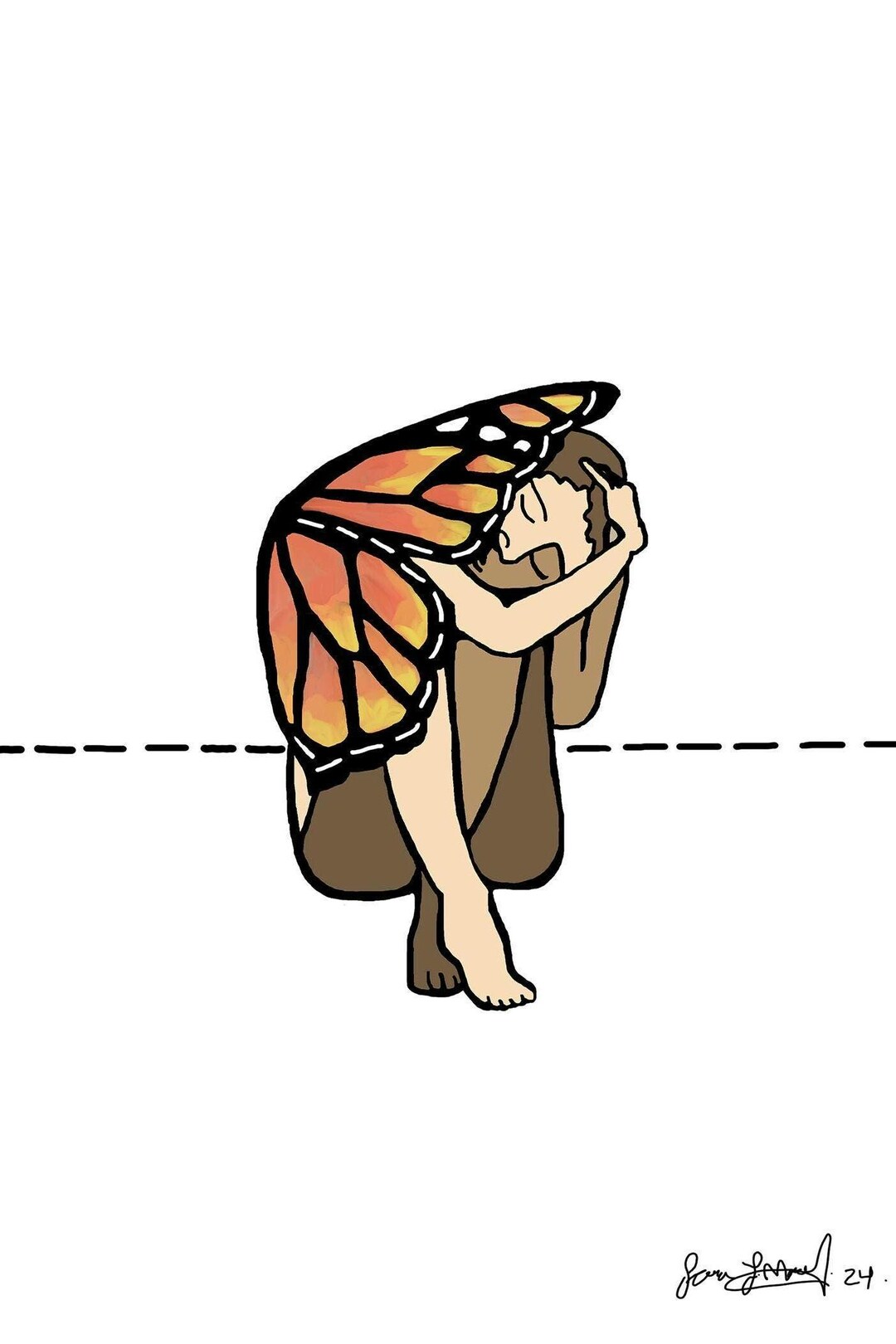 Brown Butterfly Print-5x7 In. Open Edition. - Etsy