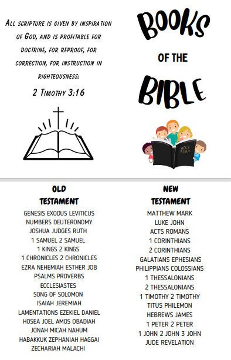 Books of the Bible Booklet for All Ages - Etsy