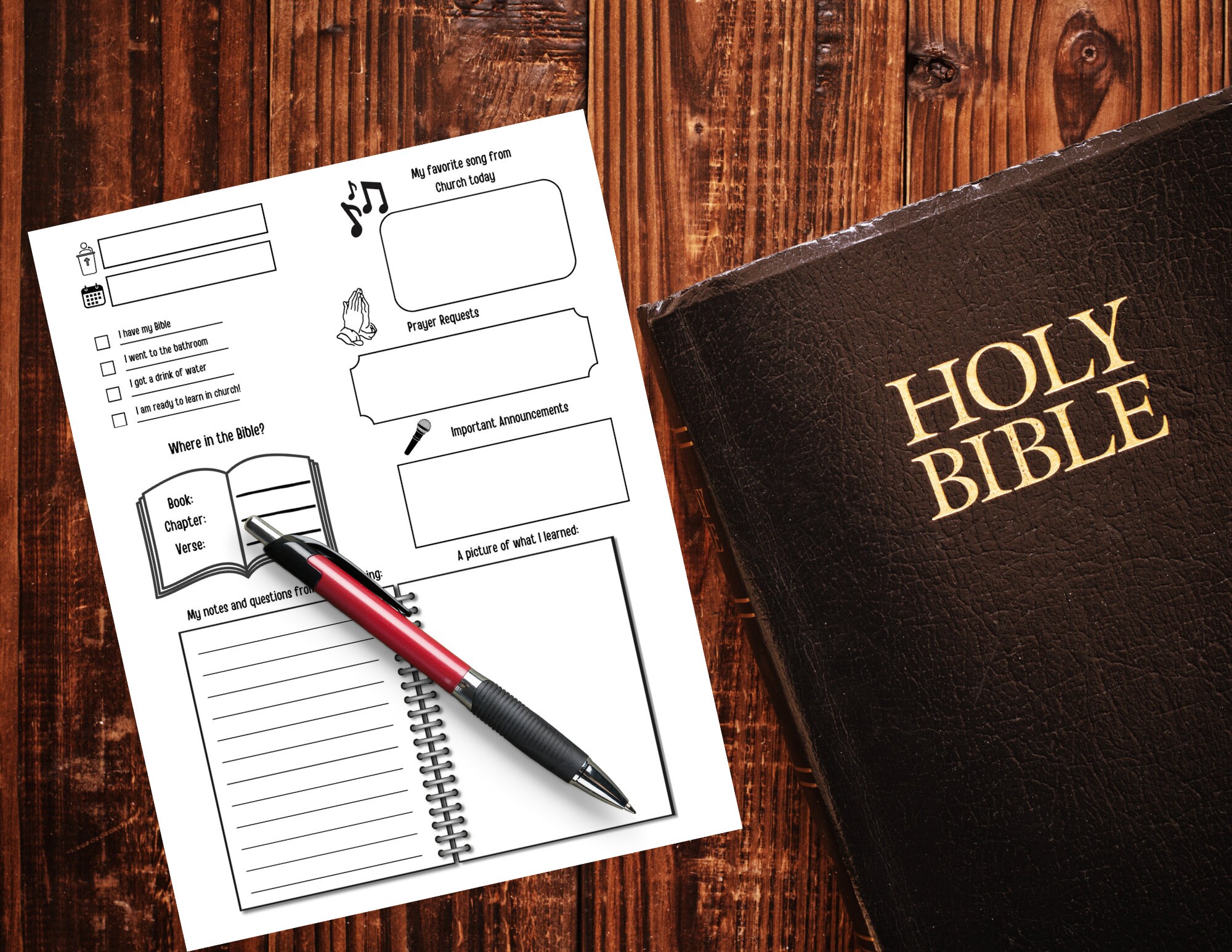 Children's Church Notes Template - Etsy