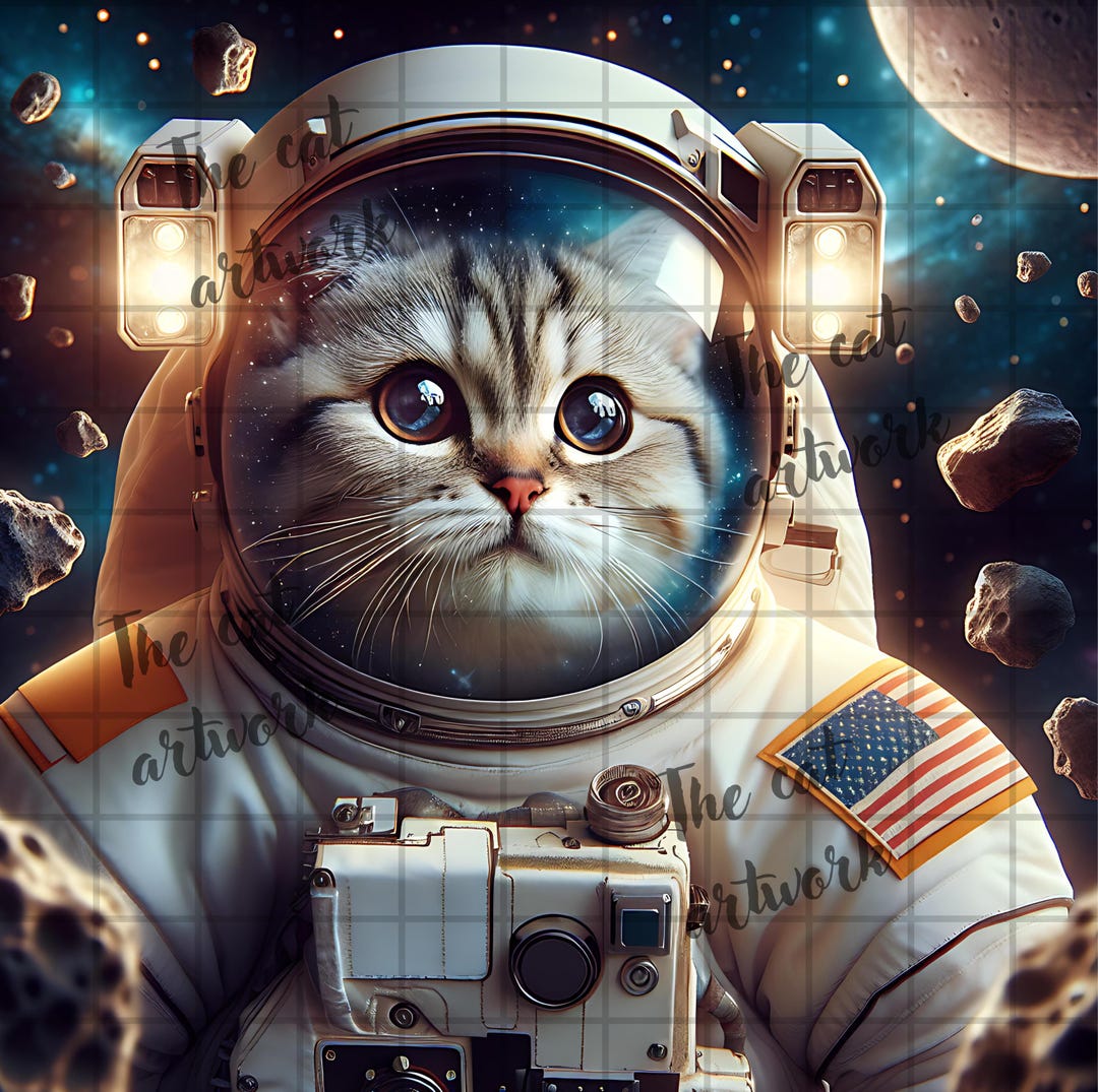 Space Cat Art, Space Cat Art Prints, Space Cat Print, Space Cat Poster ...