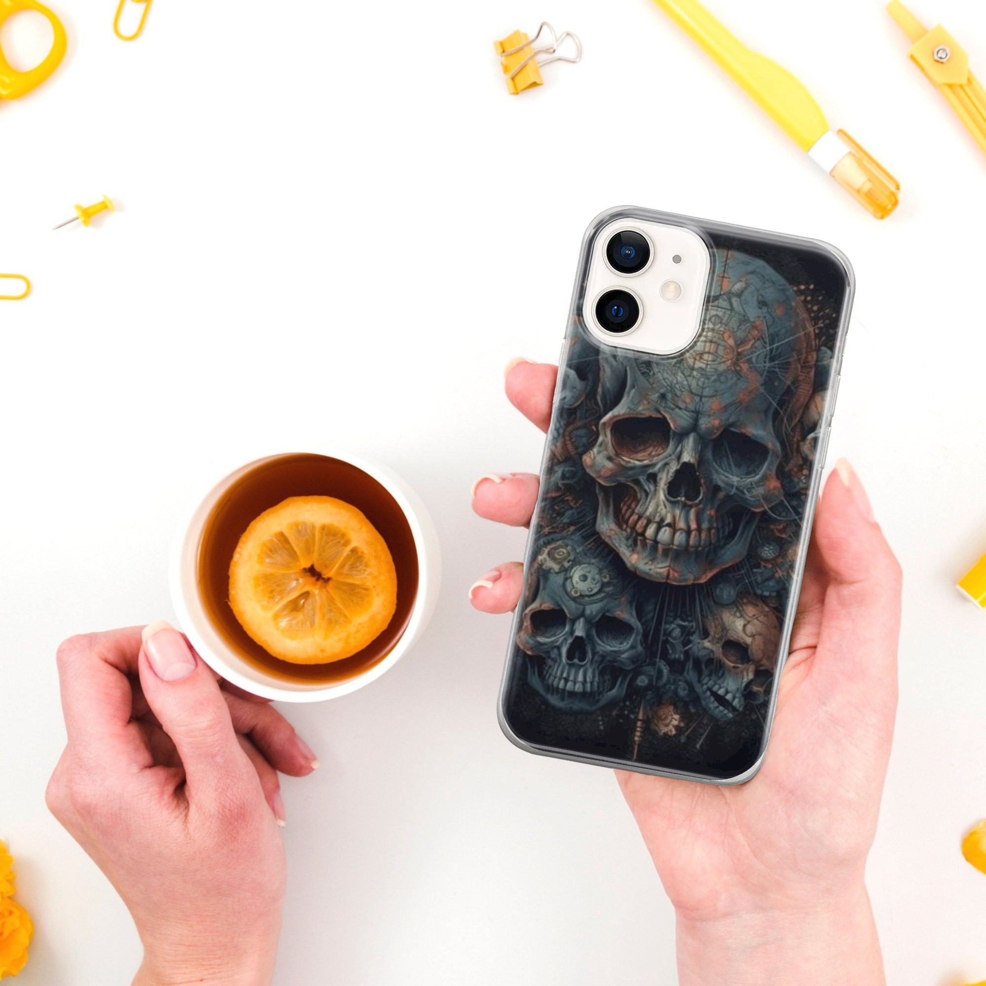 Spooky Skull Phone Case Horror Cover for iPhone 15pro, 14, 13, 12, 11 ...