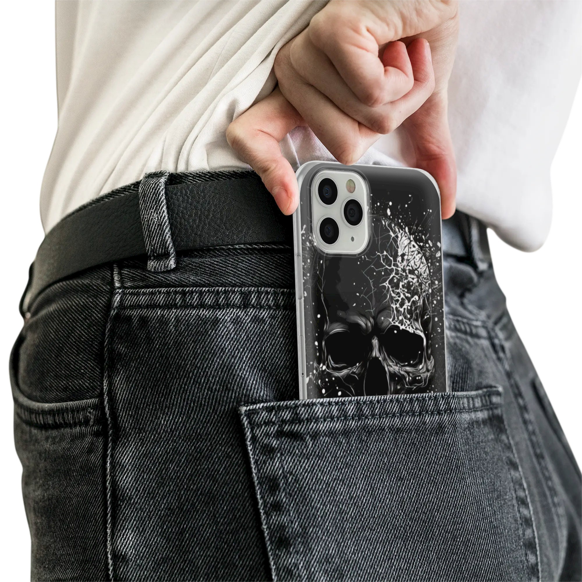 Spooky Skull Phone Case Horror Cover for iPhone 15pro, 14, 13, 12, 11 ...