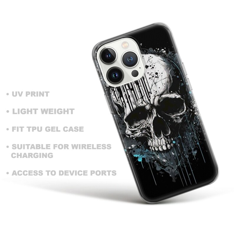 Spooky Skull Phone Case Horror Cover for iPhone 15pro, 14, 13, 12, 11 ...