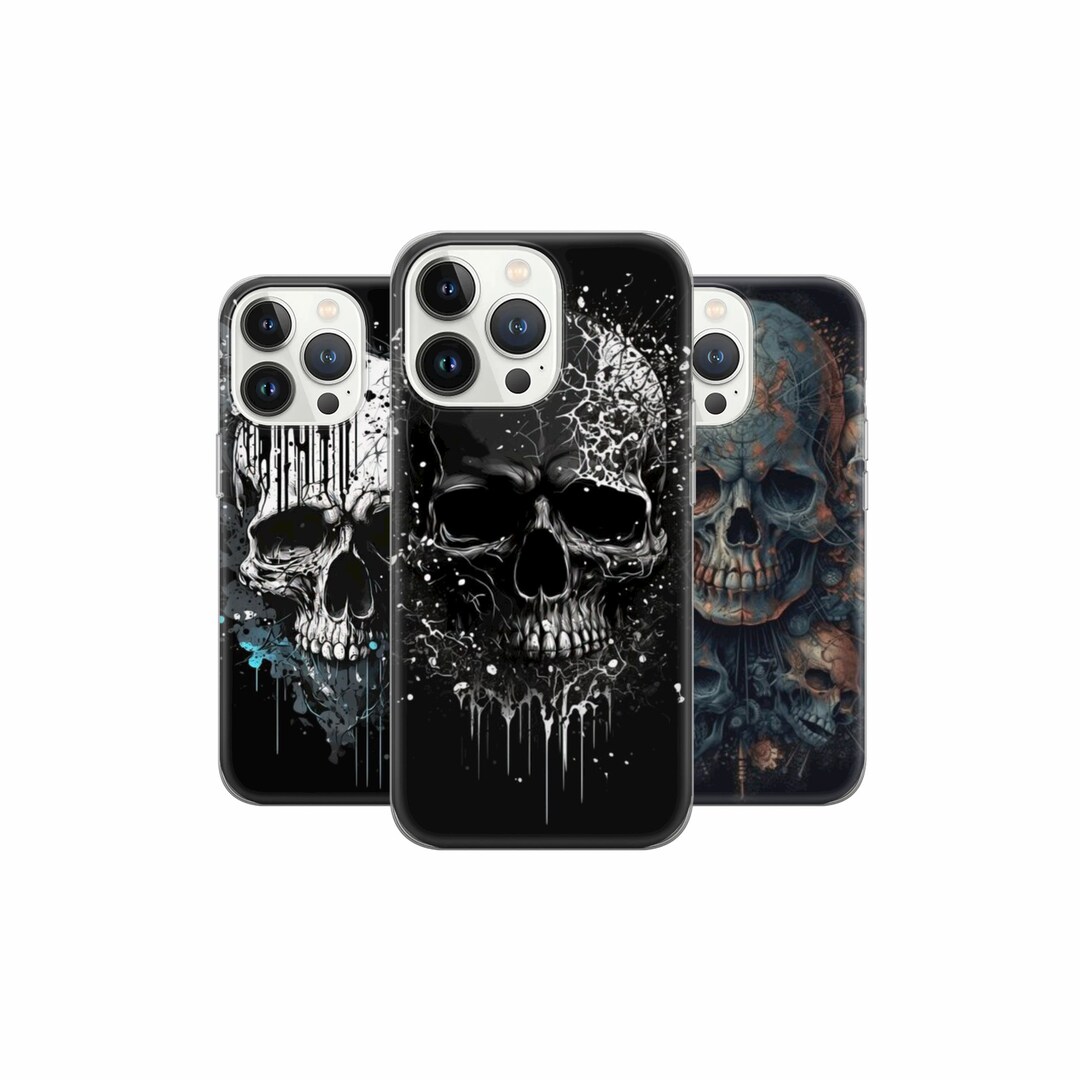 Spooky Skull Phone Case Horror Cover for iPhone 15pro, 14, 13, 12, 11 ...