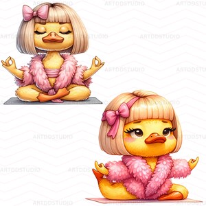 Zen Duck Yoga Watercolor Clipart Set - Mindful Watercolor Duck PNG ...