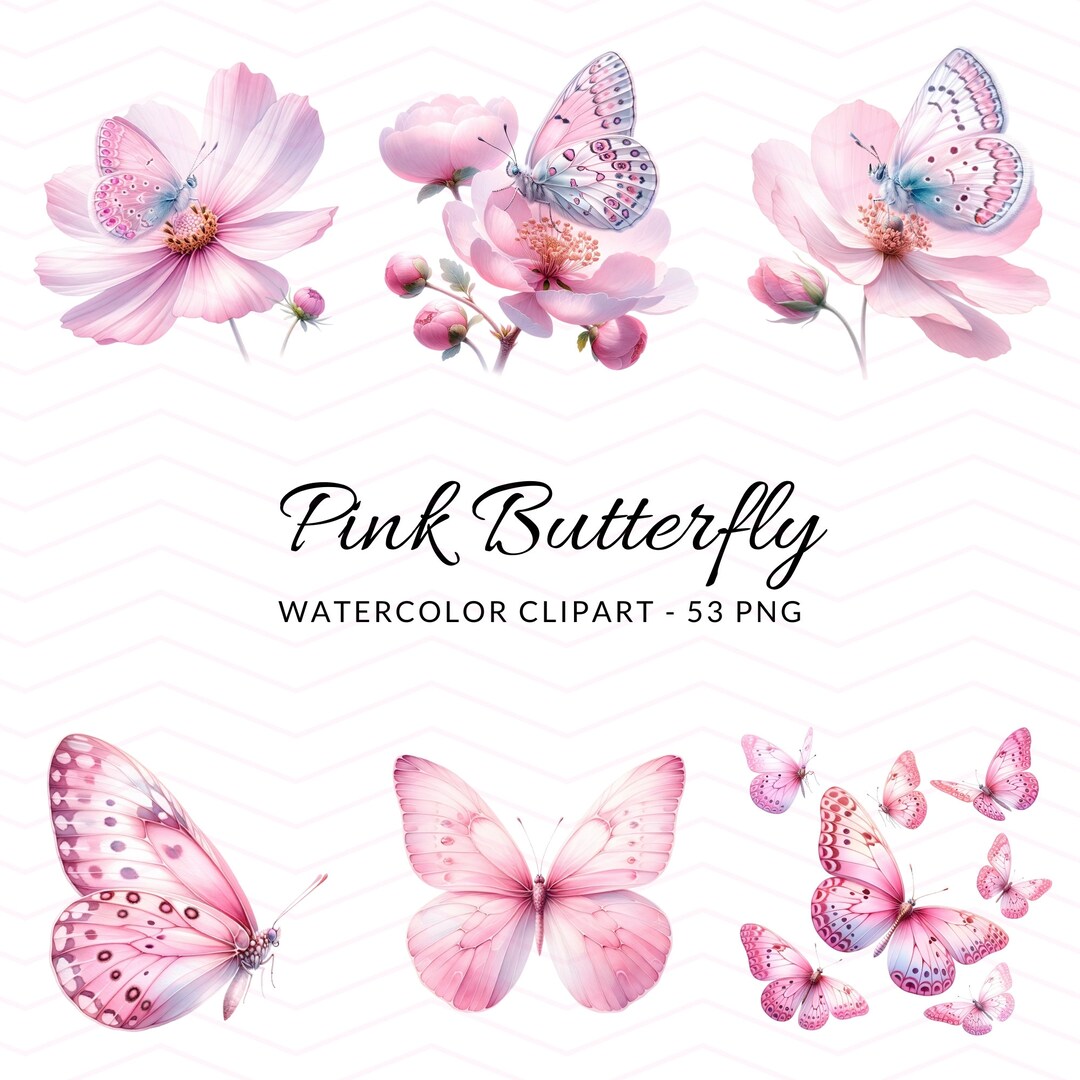Charming Watercolor Butterfly Clipart - Floral and Butterfly ...