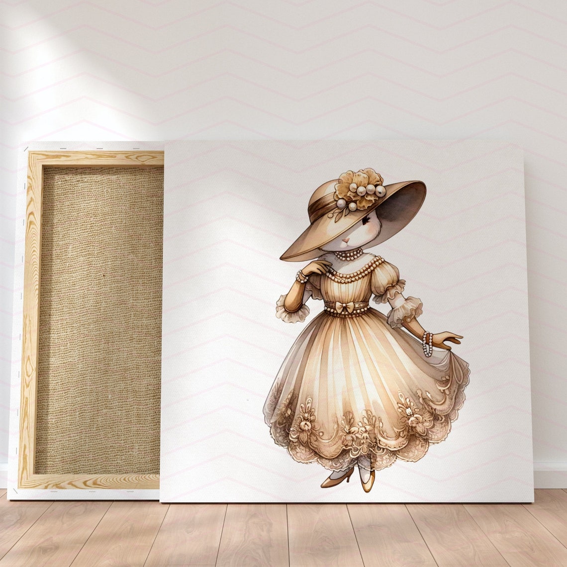 Charming Vintage Rabbit Clipart Elegant Dress-up Bunnies 16 PNG Digital ...