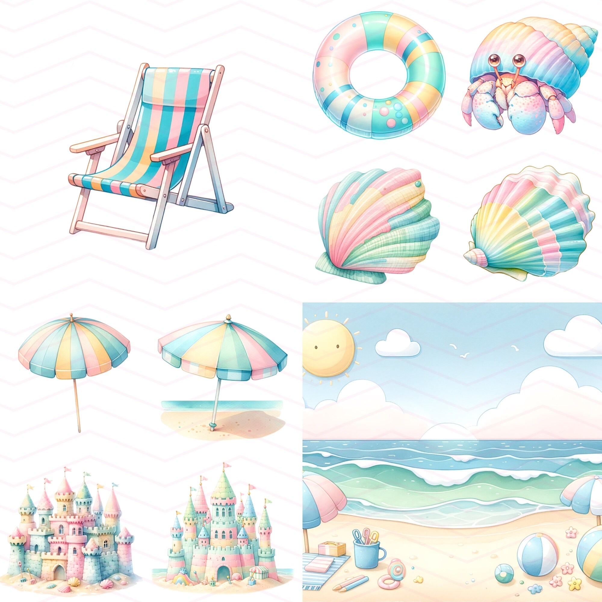 Summer Fun Unicorn Clipart, Beach Themed Unicorn, Flamingo Rubber ...
