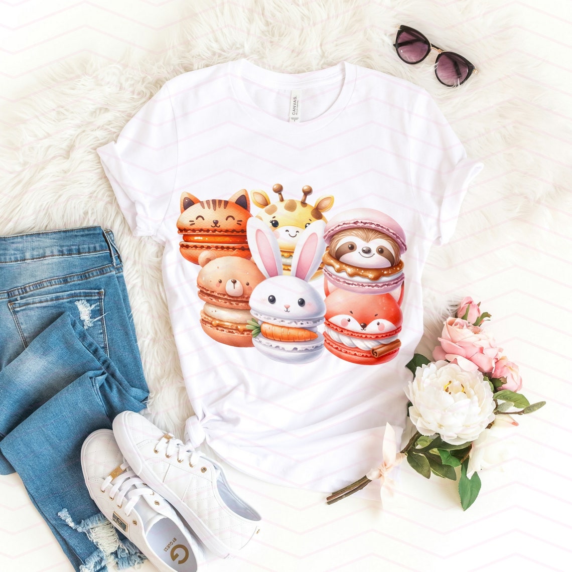 Adorable Animal Macaron Clipart Cute Watercolor Macarons Pngs, Instant ...