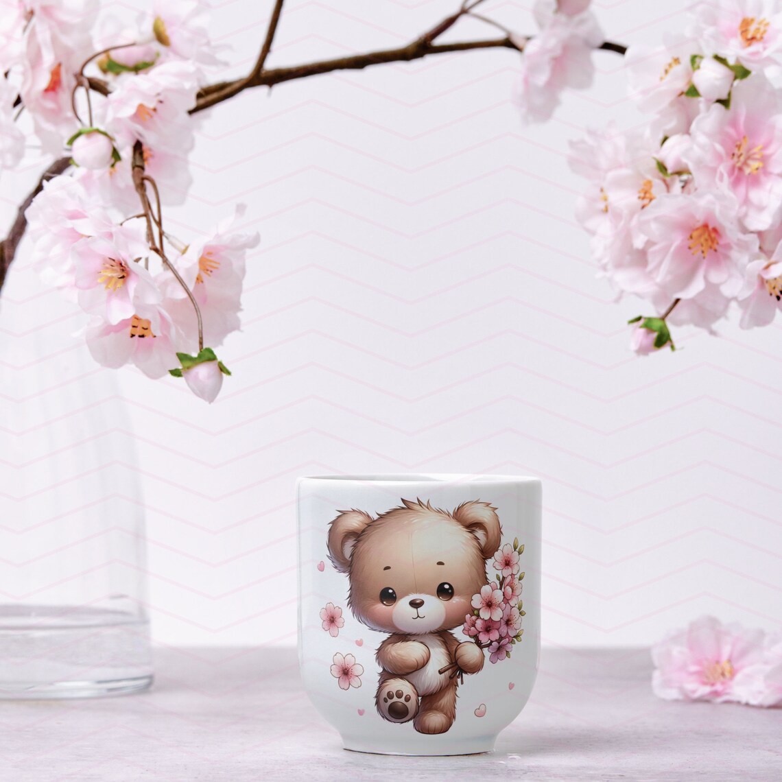 Watercolor Cute Bear Clipart, Bears With Flowers, Birth Month Flowers ...