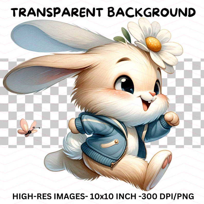 Charming Watercolor Cute Rabbit Clipart, Cute Rabbit Clipart, Cute ...
