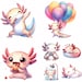 Adorable Axolotl Clipart Collection Cute Watercolor Axolotl Pngs ...