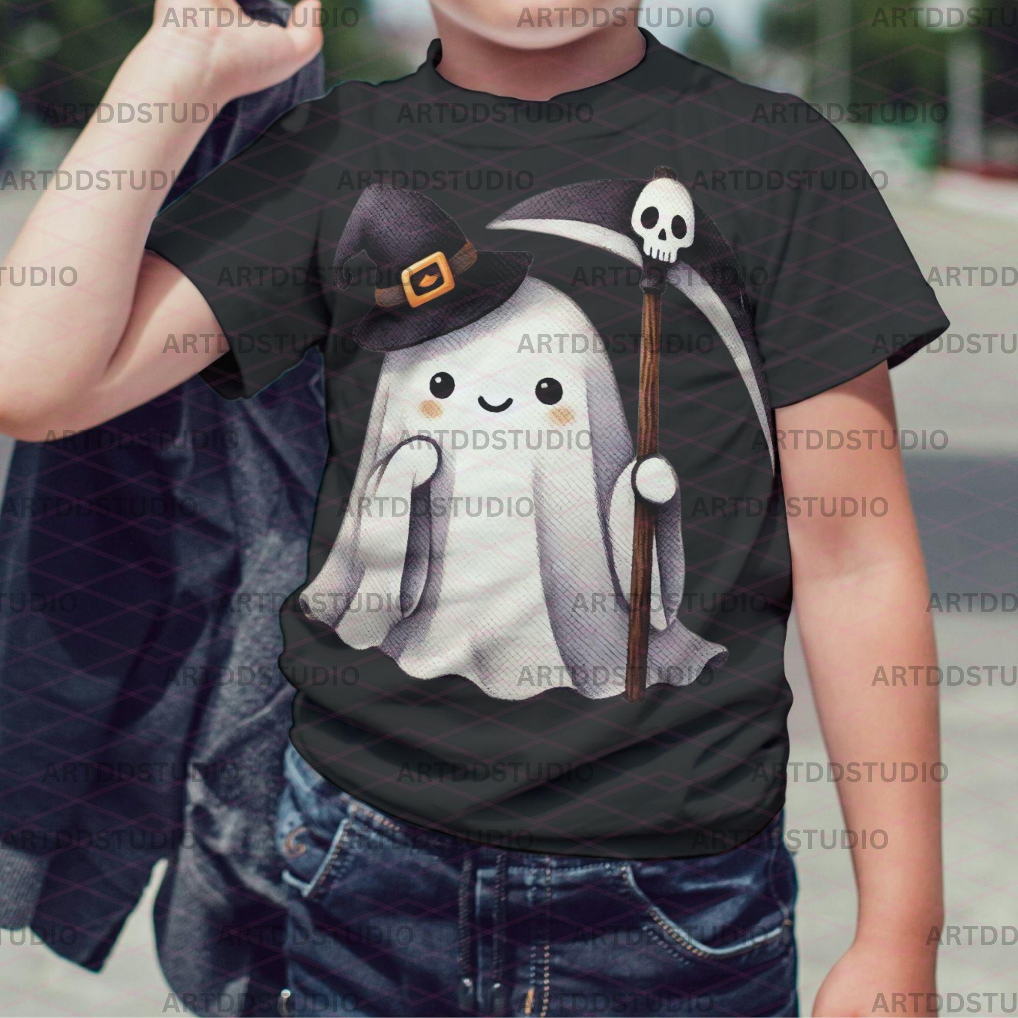 Cute Halloween Ghost Watercolor Clipart Bundle, Witch Hat Ghosts, BOO ...