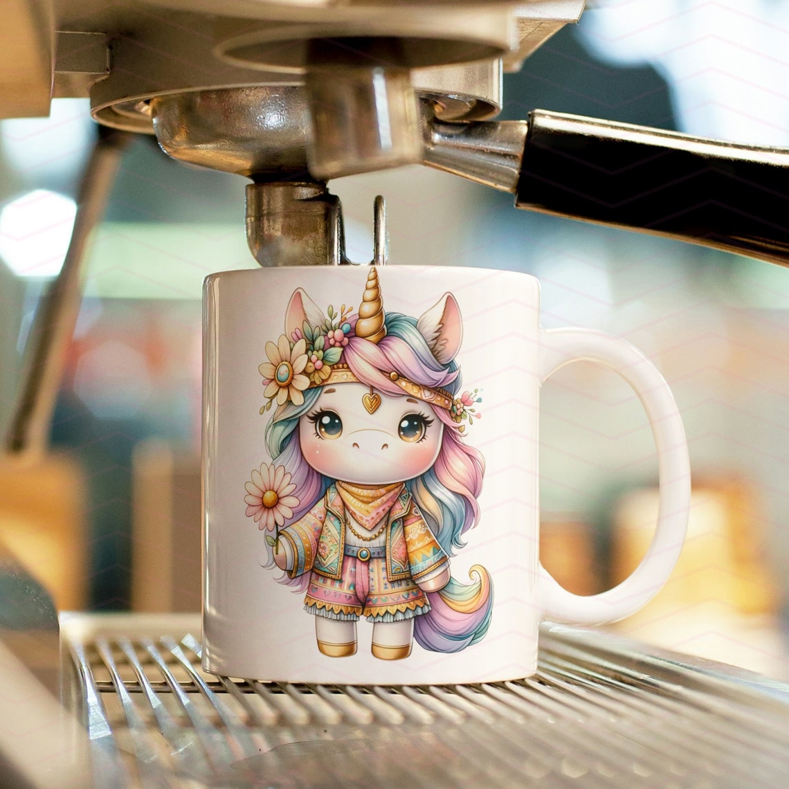 Boho Unicorn Clipart Set Whimsical Watercolor Unicorns Digital Download ...