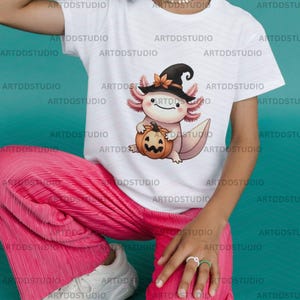 Halloween Axolotl Clipart Set, Cute Witch Digital Download, PNG Files ...