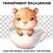 Cuddly Capybara Clipart Collection - Cute Watercolor Capybaras PNG ...