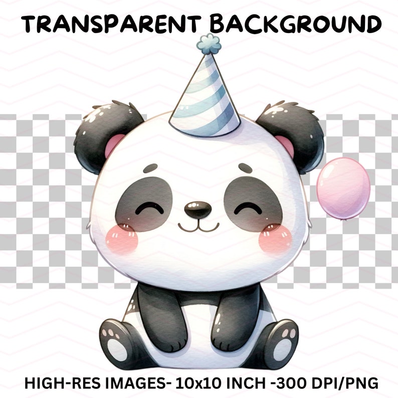 Kawaii Panda Clipart Set Cute Watercolor Panda Digital PNG, Instant ...