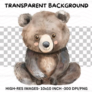 Watercolor Woodland Animals Clipart: Forest Creatures PNG (digital ...