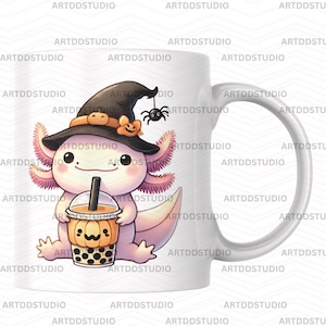 Halloween Axolotl Clipart Set, Cute Witch Digital Download, PNG Files ...