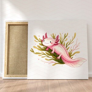 Magical Underwater Axolotl Watercolor Clipart - Cute Watercolor Axolotl ...