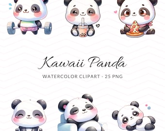 Kawaii Vector Clipart Kawaii Panda Bear Clipart Scrap Book Clipart ...
