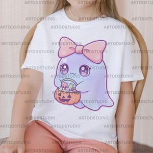 Kawaii Halloween Ghost Clipart Bundle: 31 Pastel Watercolor Pngs ...