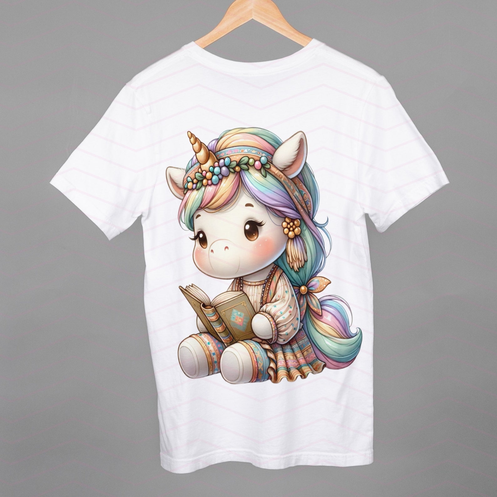 Boho Unicorn Clipart Set Whimsical Watercolor Unicorns Digital Download ...