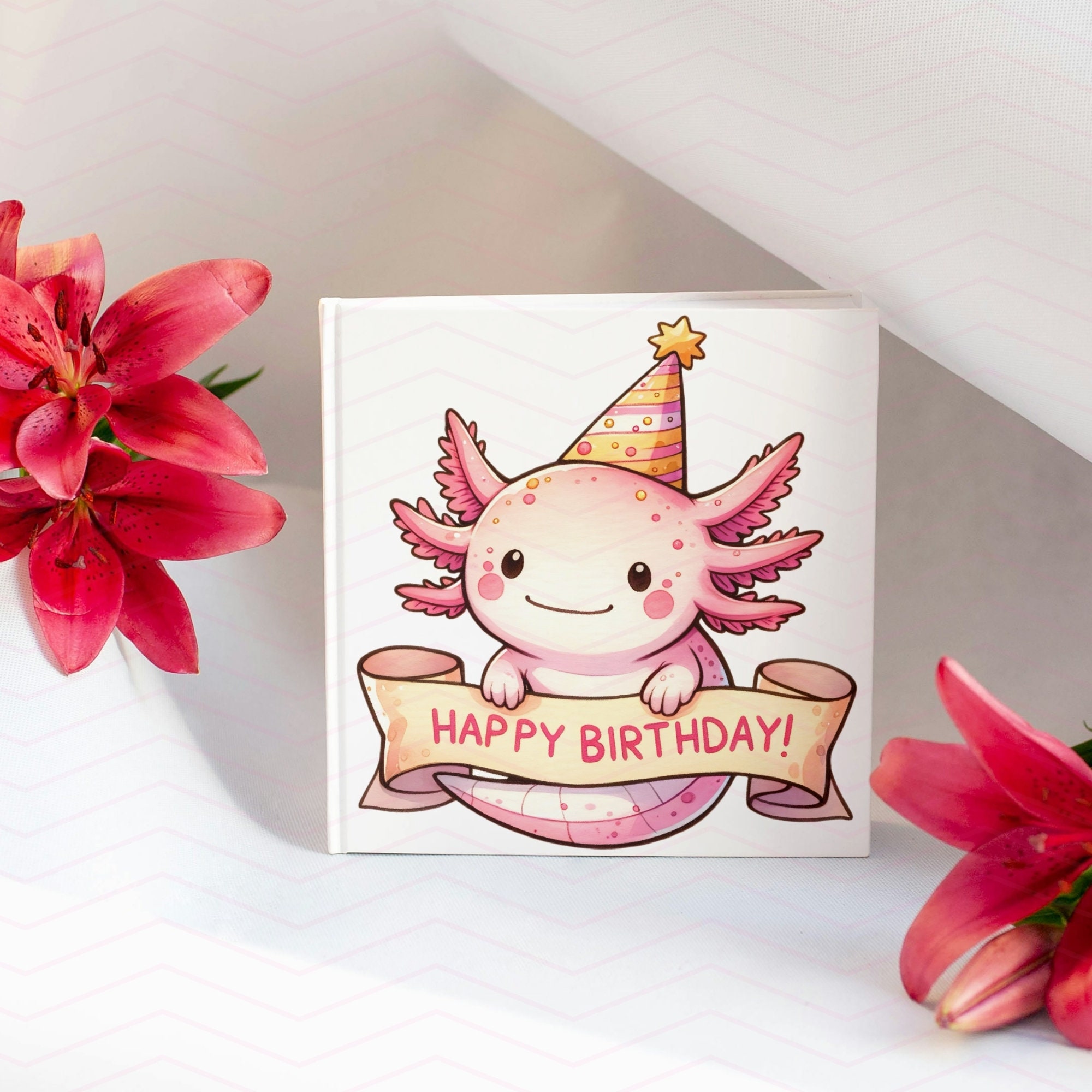 Cheerful Axolotl Birthday Party Clipart, Cute Watercolor PNG Images for ...