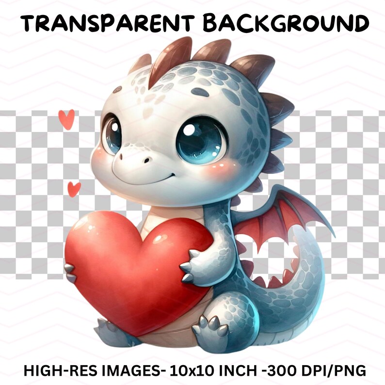 Charming Baby Dragon Watercolor Clipart, Cute Dragon PNG Files for ...