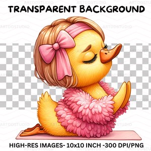 Zen Duck Yoga Watercolor Clipart Set - Mindful Watercolor Duck PNG ...