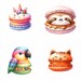 Adorable Animal Macaron Clipart Cute Watercolor Macarons Pngs, Instant ...