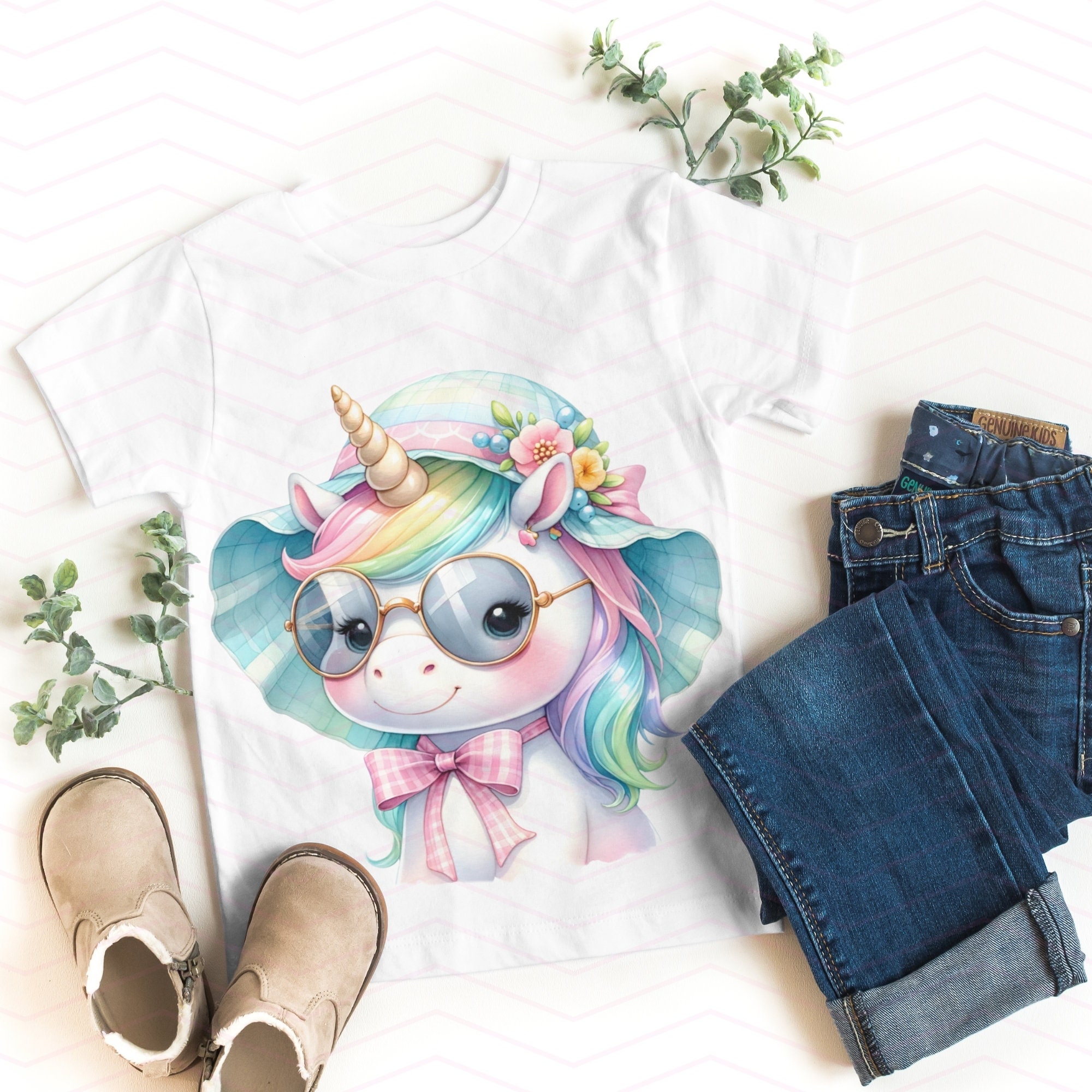 Summer Fun Unicorn Clipart, Beach Themed Unicorn, Flamingo Rubber ...