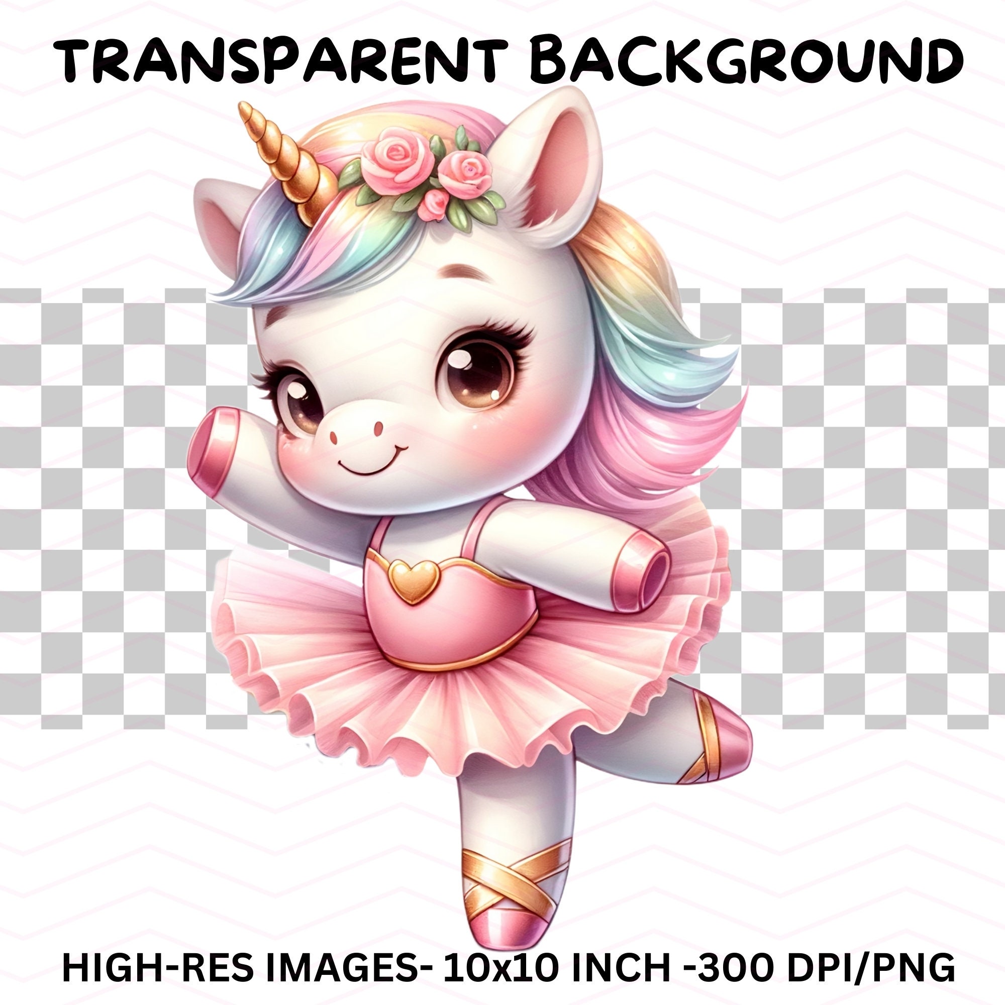 Watercolor Ballet Unicorn Clipart, Whimsical Unicorn Ballet Clipart ...