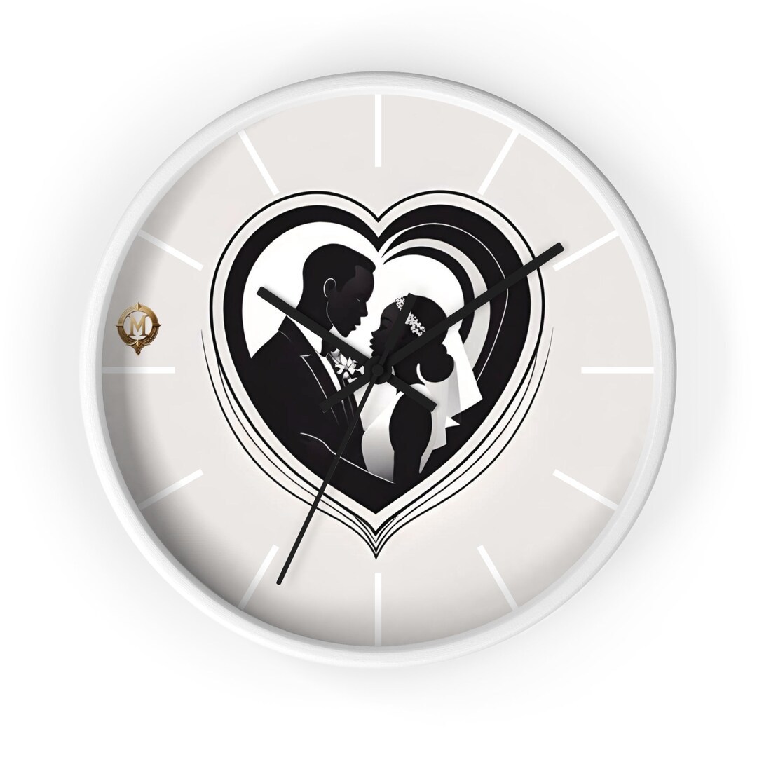 Just Married Black Love Wall Clock - Etsy