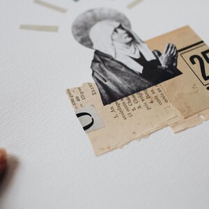 Original ‘faith’ Cut Paper Collage Art, Vintage Ephemera Religious ...